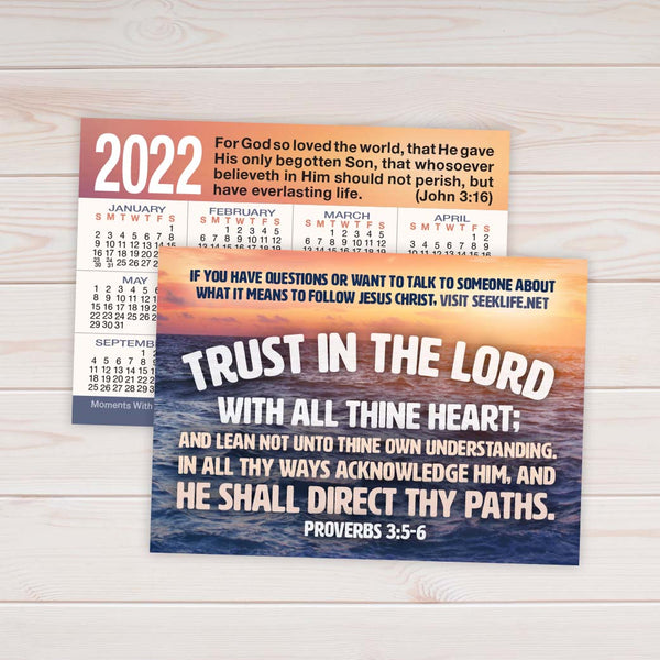 Trust In The Lord Calendar Card – Moments With The Book