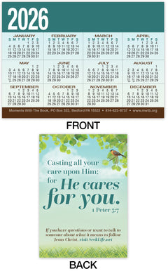 Calendar Card: He Cares For You (Personalized) – Moments With The Book
