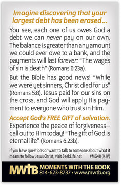 Mini Gospel Tract – Paid In Full – Moments With The Book