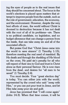 The Great Election Day (KJV) – Moments With The Book