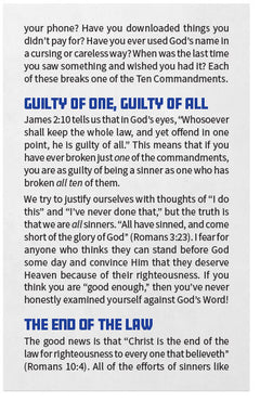 Gospel Tract – The Ten Commandments – Moments With The Book