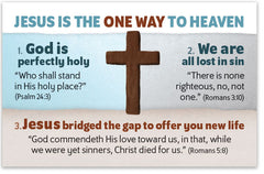 Mini Gospel Tract – Jesus Is The One Way – Moments With The Book